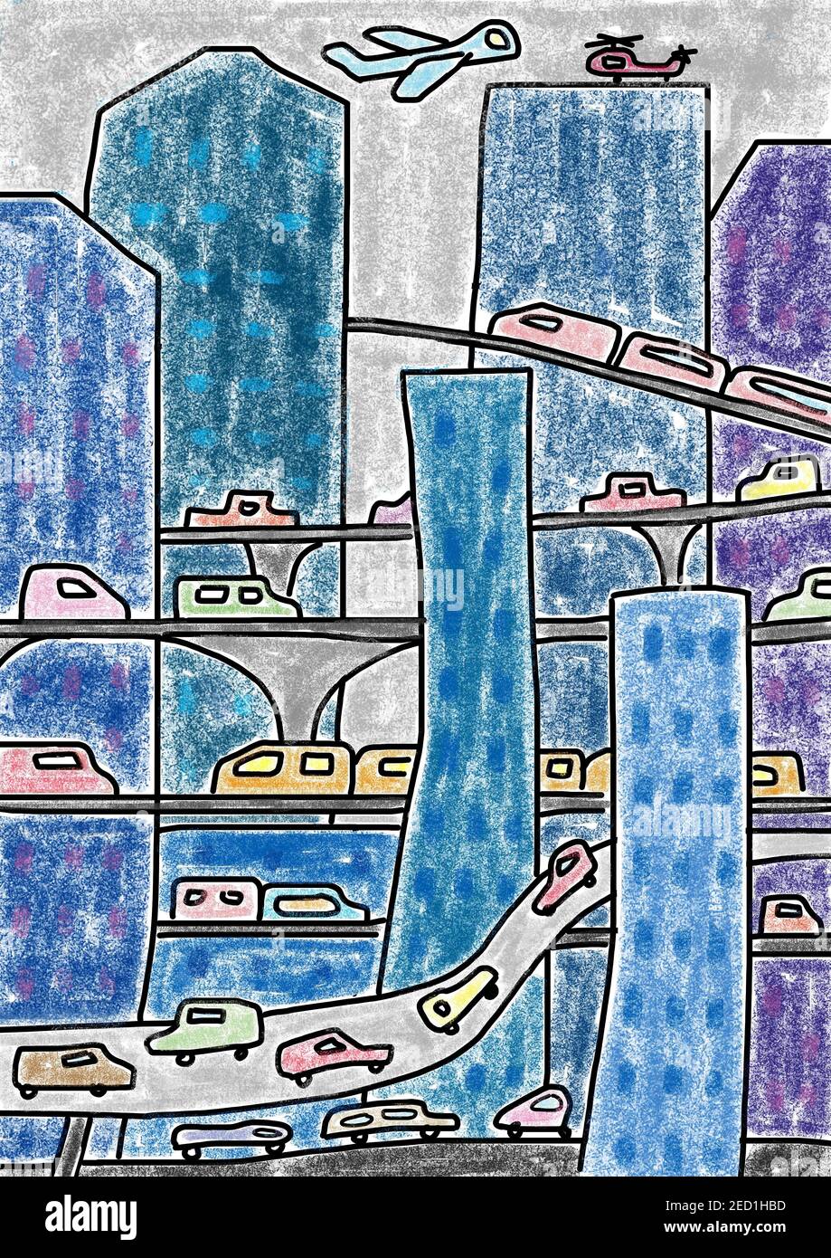 City Drawing For Kids