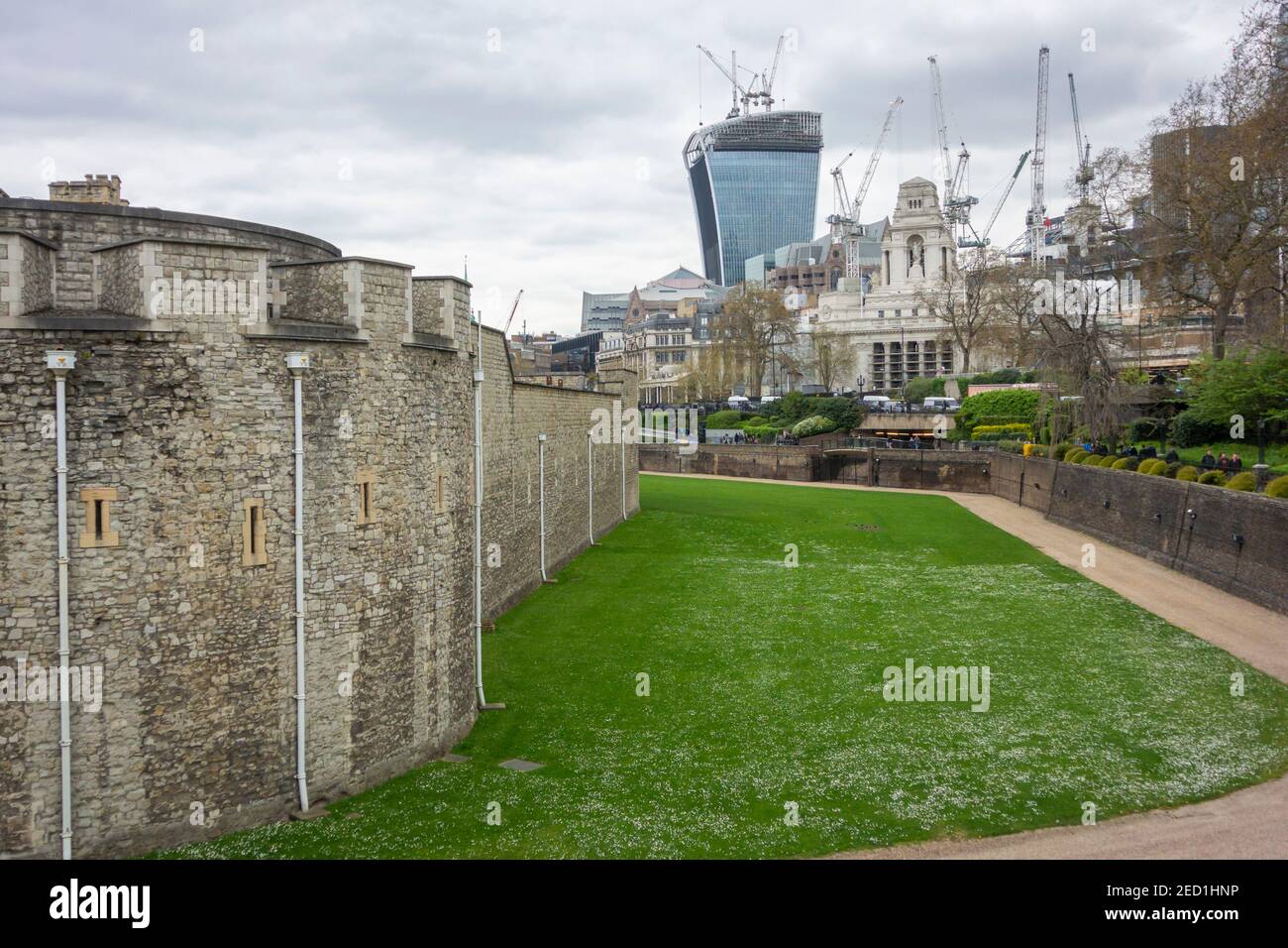 Fortified wall of the Tower of London, UK Stock Photo - Alamy