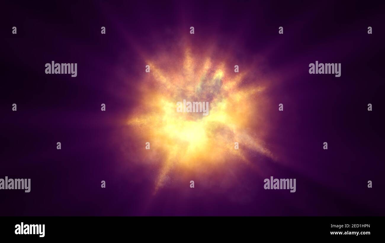 fire flame ball explosion in space, abstract illustration Stock Photo ...