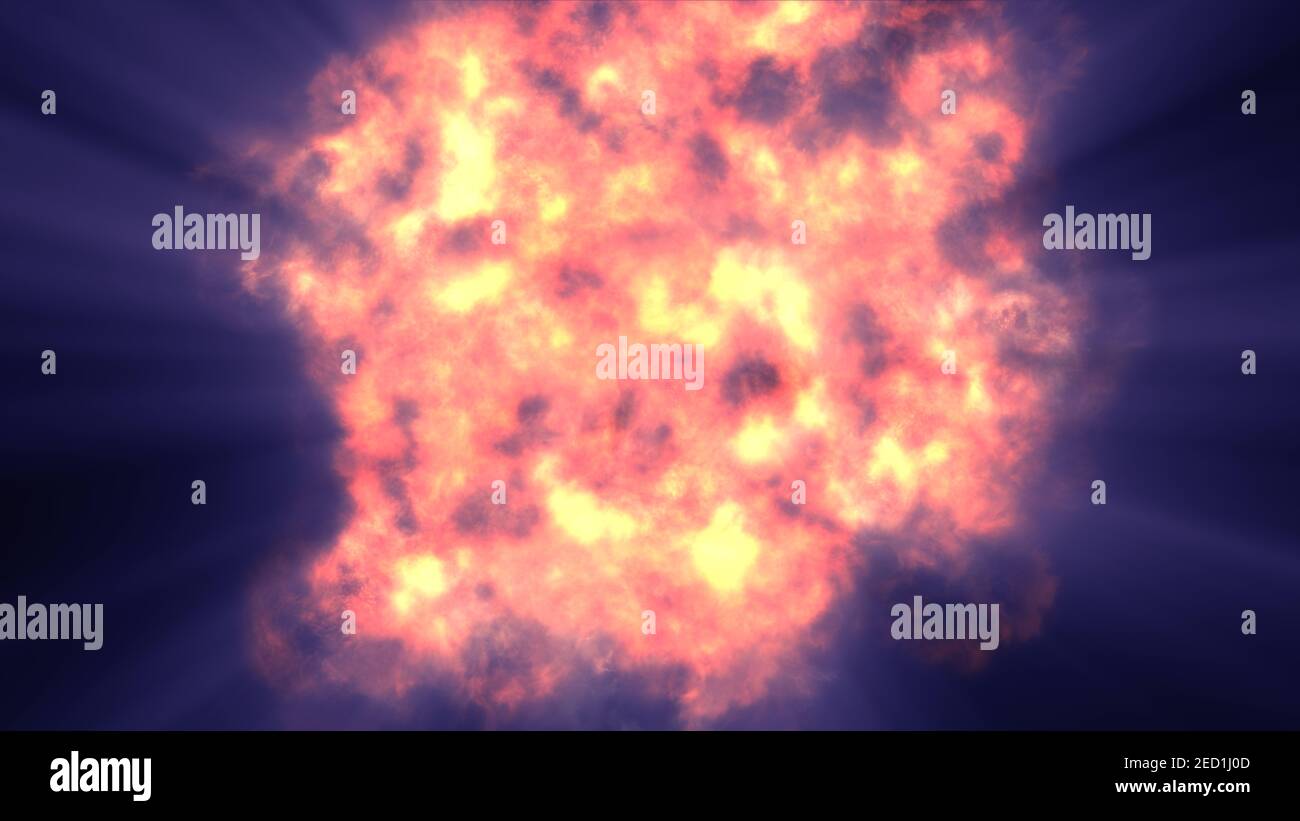 fire flame ball explosion in space, abstract illustration Stock Photo ...