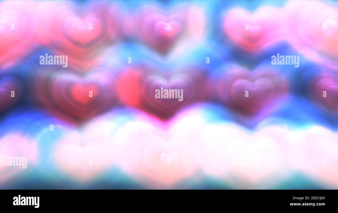 Colorful light abstract hearts background illustration render Stock ...
