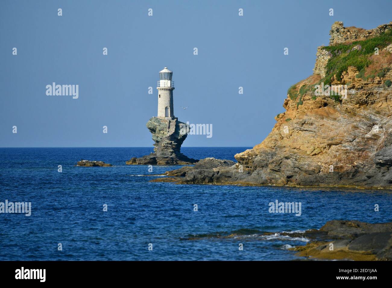 Tourlitis lighthouse greece hi-res stock photography and images - Alamy