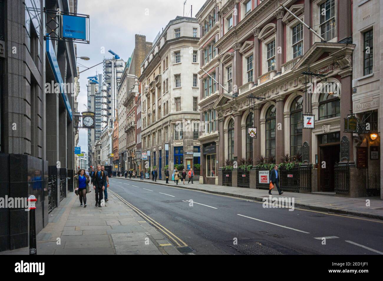 Street view of Cornhill in the city of London, UK Stock Photo - Alamy