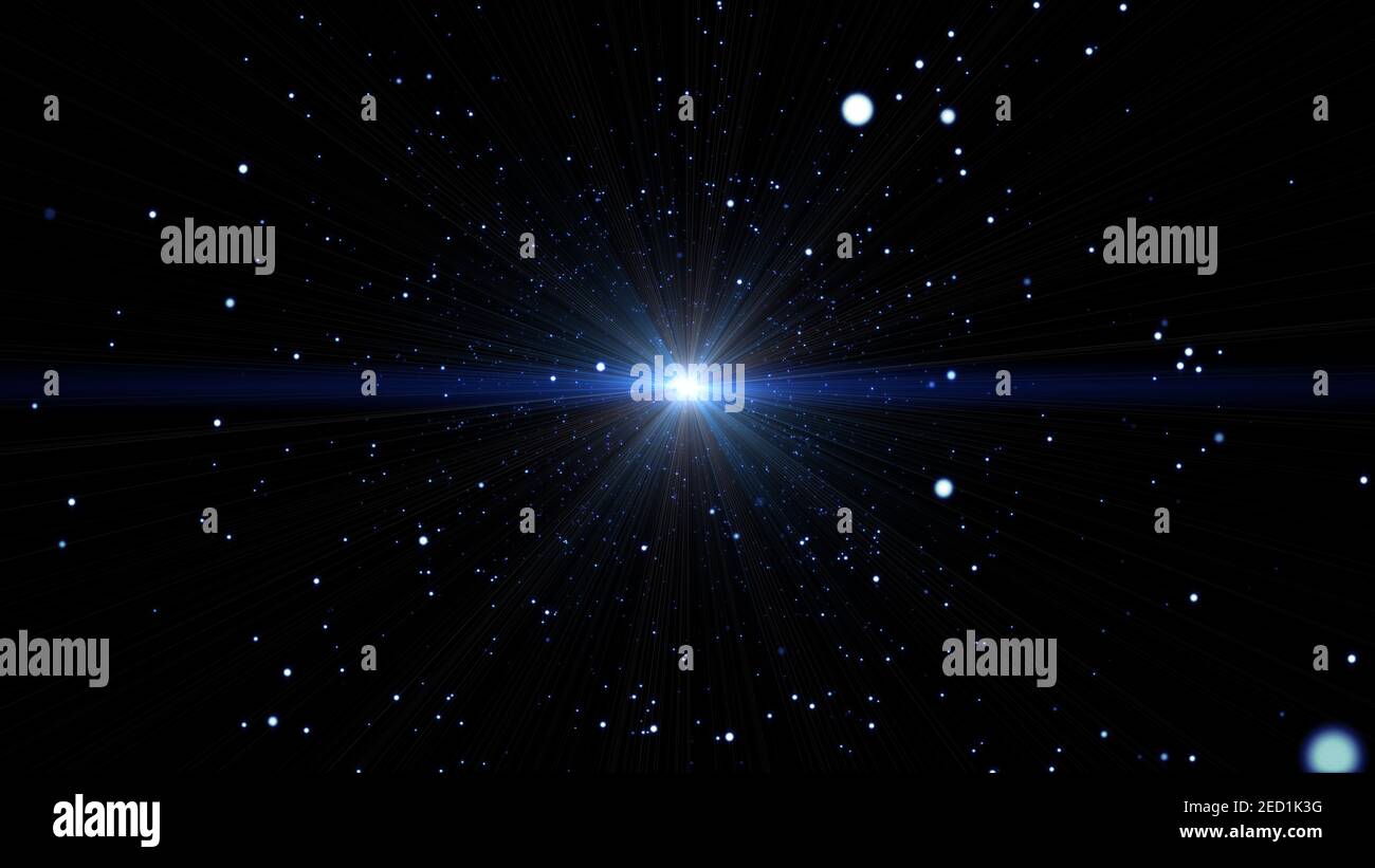 particle light explosion in space, illustration render Stock Photo - Alamy