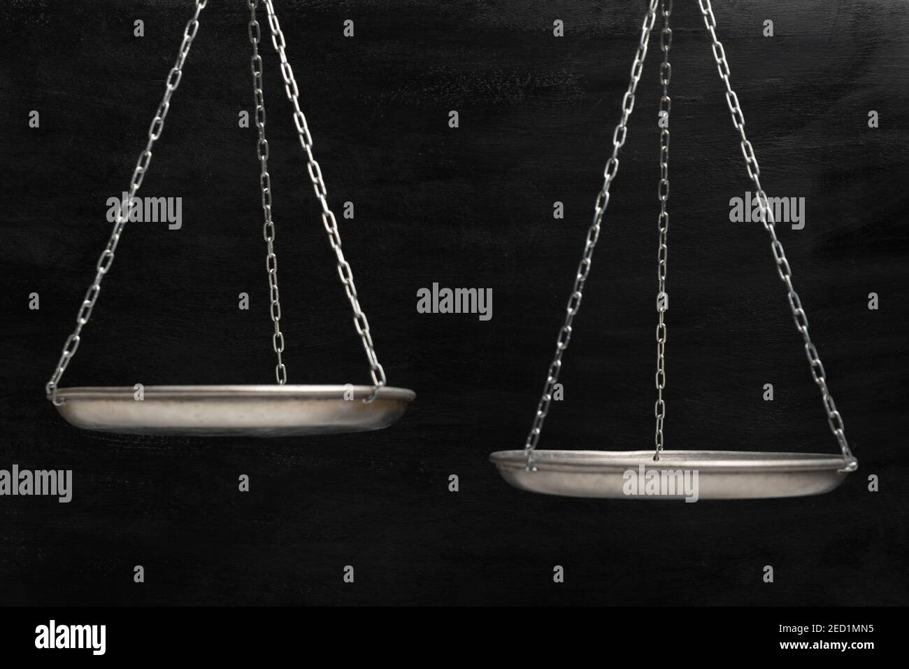 Empty scales close up on black background. Balance scales Stock Photo ...