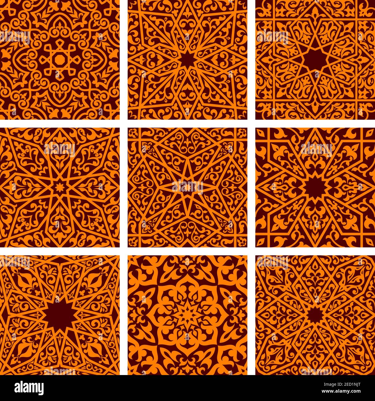 Arabic seamless ornamental pattern backgrounds. Ethnic traditional arab ...