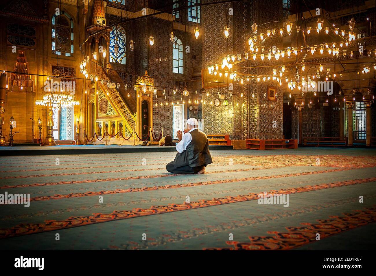 Mosque interior man hi-res stock photography and images - Alamy