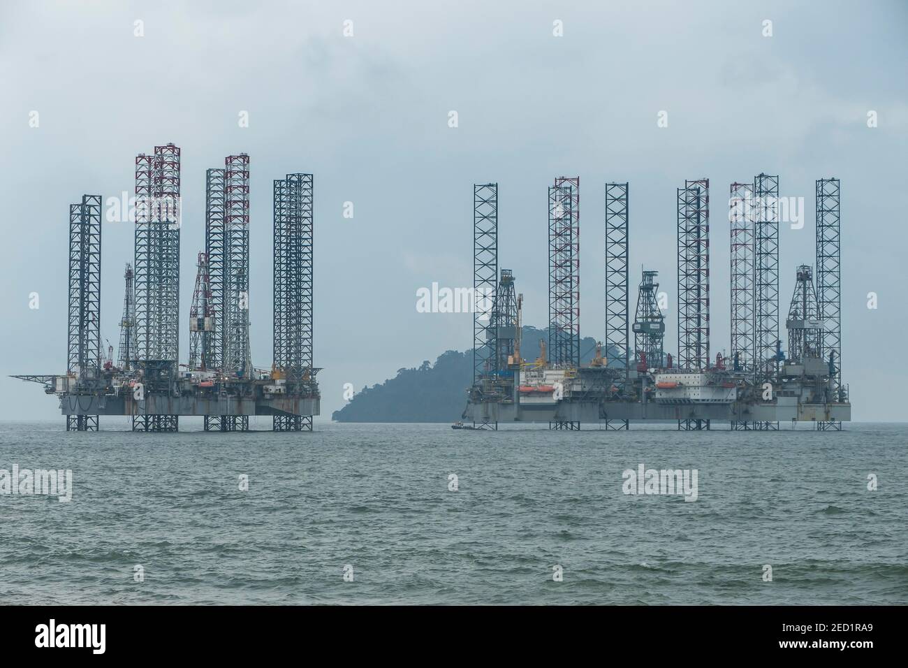Oil plattform of the coast of Limbe, southern Cameroon, Cameroon Stock ...