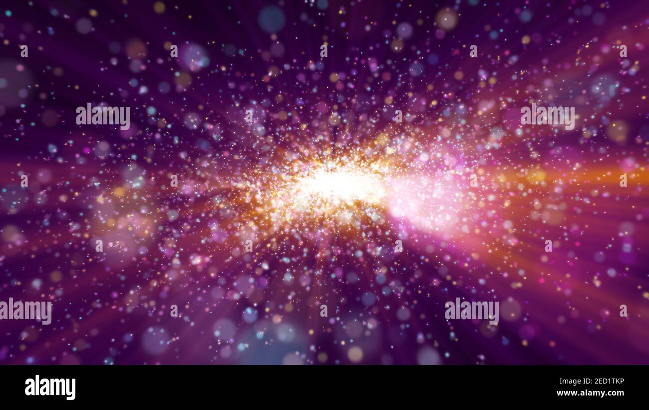 galaxy in space light particle. 3d illustration Stock Photo - Alamy
