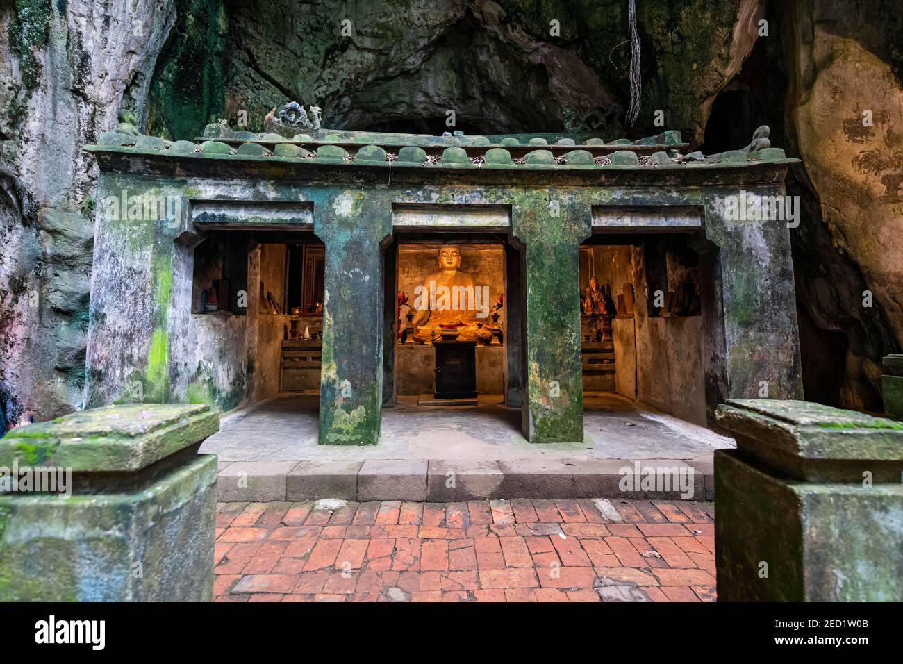 Little temple in a cave, Marble mountains, Da Nang, Vietnam Stock Photo ...