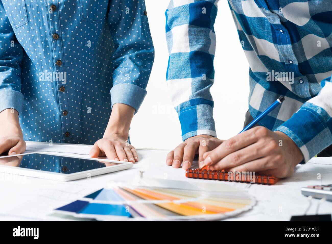 Designers working with color swatches Stock Photo - Alamy