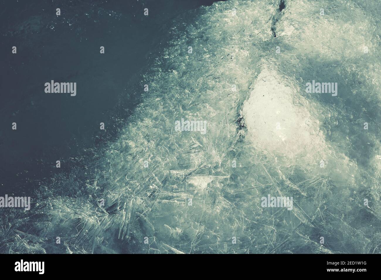 Water and Ice in winter time Stock Photo - Alamy