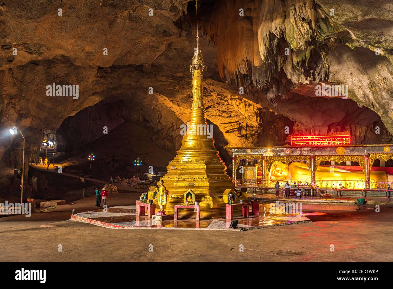 Caved filled with buddhas, Saddan cave, Hpa-An, Kayin state, Myanmar ...