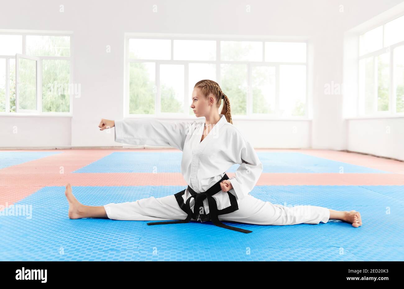 Woman doing karate kick hi-res stock photography and images - Alamy