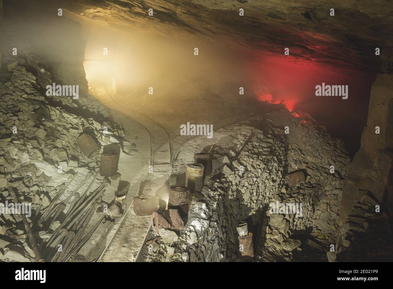 Limestone mine, old mine, Lost Place, Belgium Stock Photo - Alamy