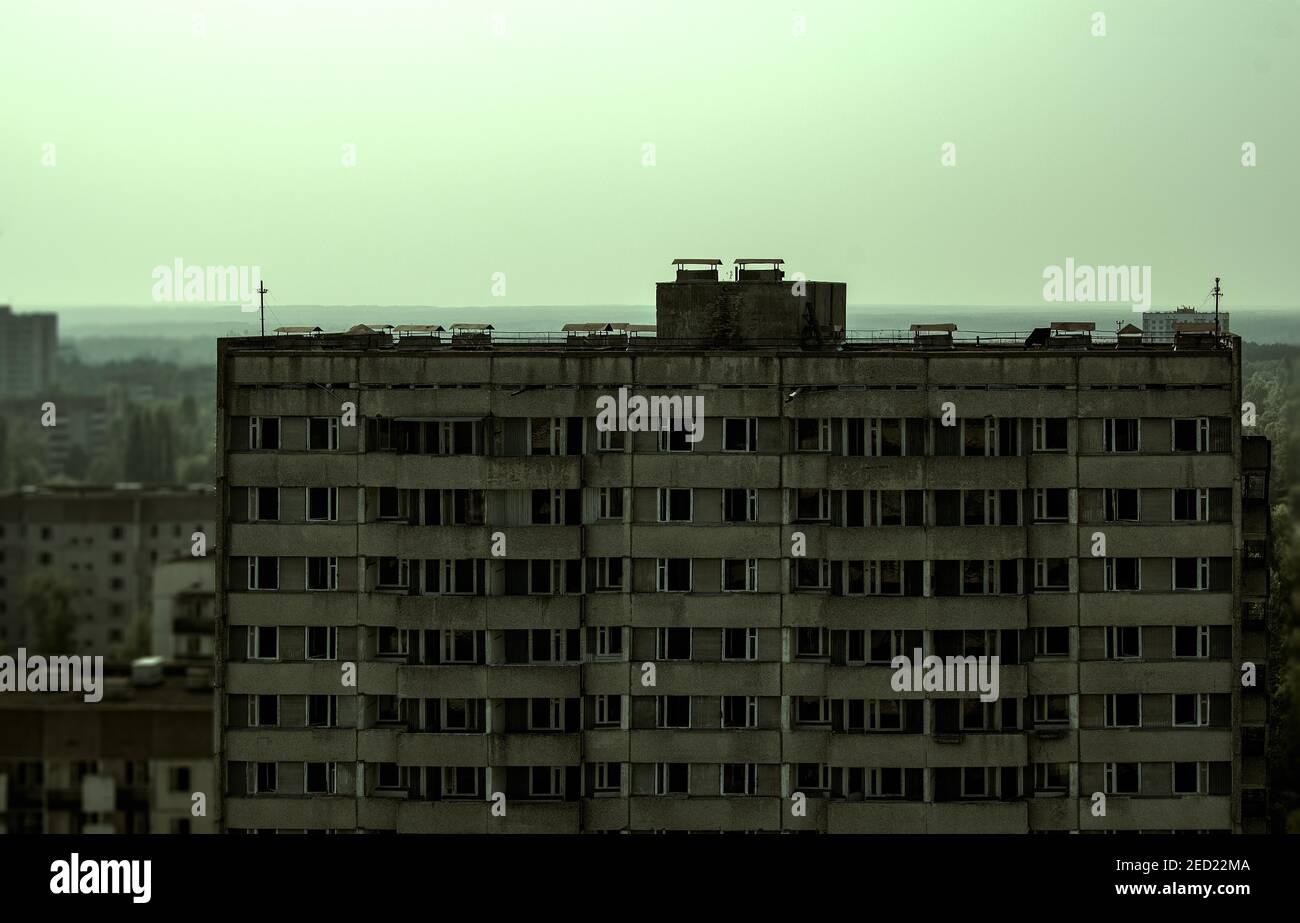 House facade, Pripyat, Lost Place, Chernobyl exclusion zone, Ukraine ...