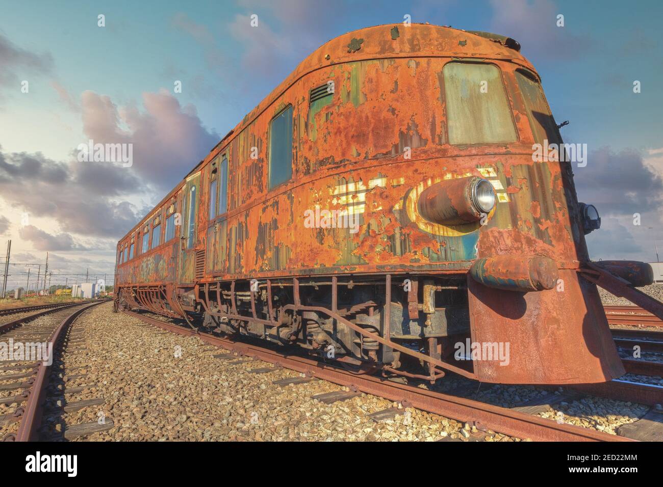 Passenger train, Lost Place, Belgium Stock Photo - Alamy