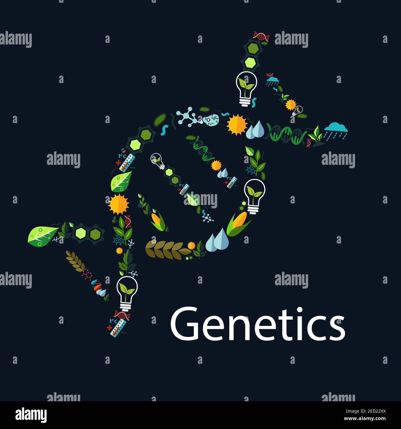 Genetics conceptual dna shape emblem. Technological research in ...