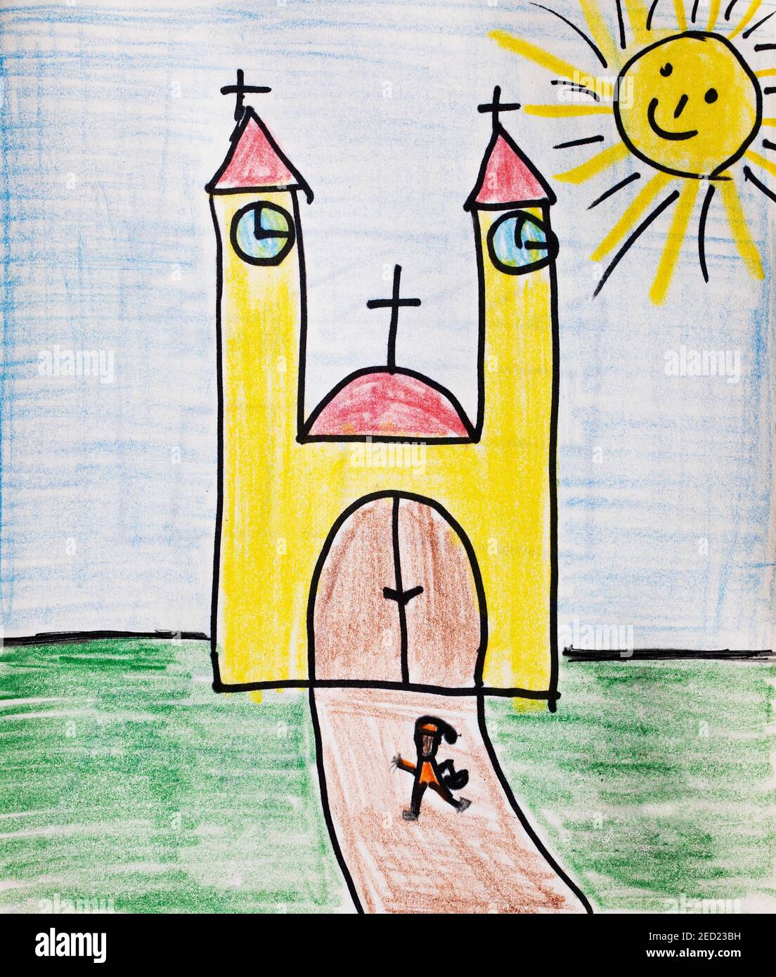 Children's church drawing hi-res stock photography and images - Alamy