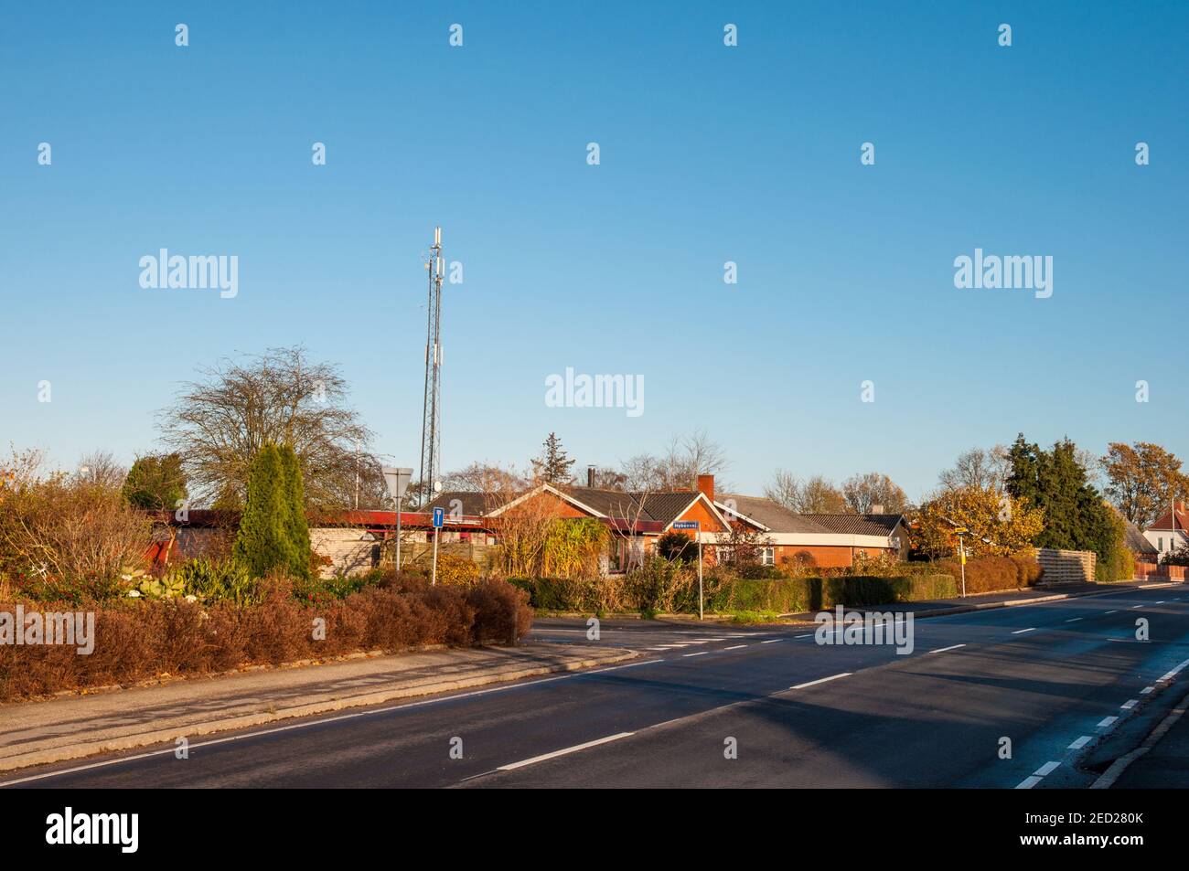 Countryside town of Mern in Denmark on a sunny autumn day Stock Photo ...