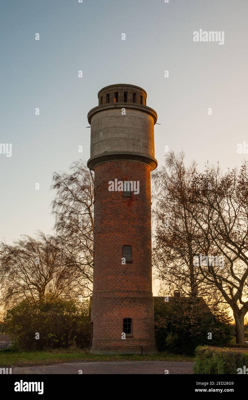 Water tower in Danish countryside village of Mern Stock Photo - Alamy