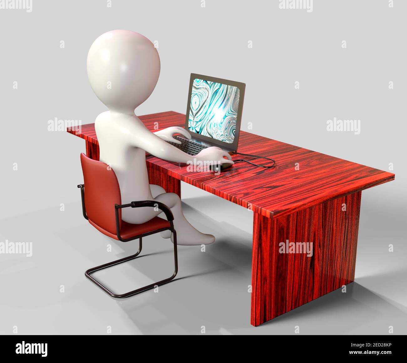3d cartoon character using laptop computer - 3d rendering Stock Photo ...
