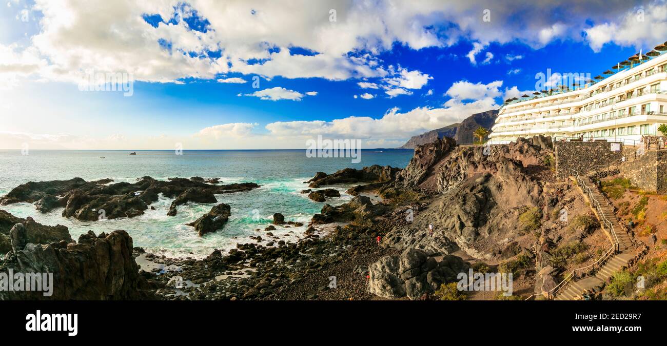 Tenerife island, impressive rocks of Los Gigantes, popular tourist ...