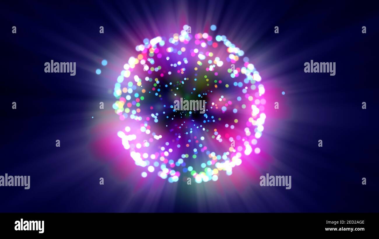 cell particle light ray color, illustration render Stock Photo - Alamy
