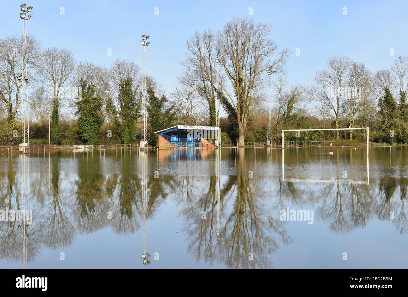 Wet football pitch hi-res stock photography and images - Alamy