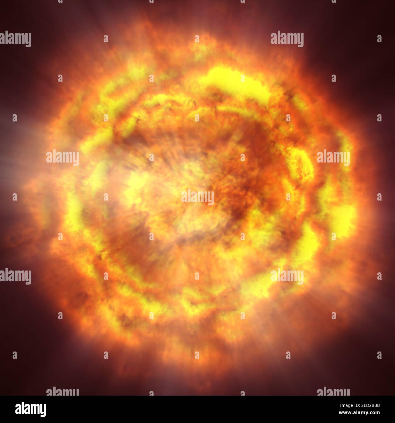 fire flame ball explosion in space, abstract illustration Stock Photo ...