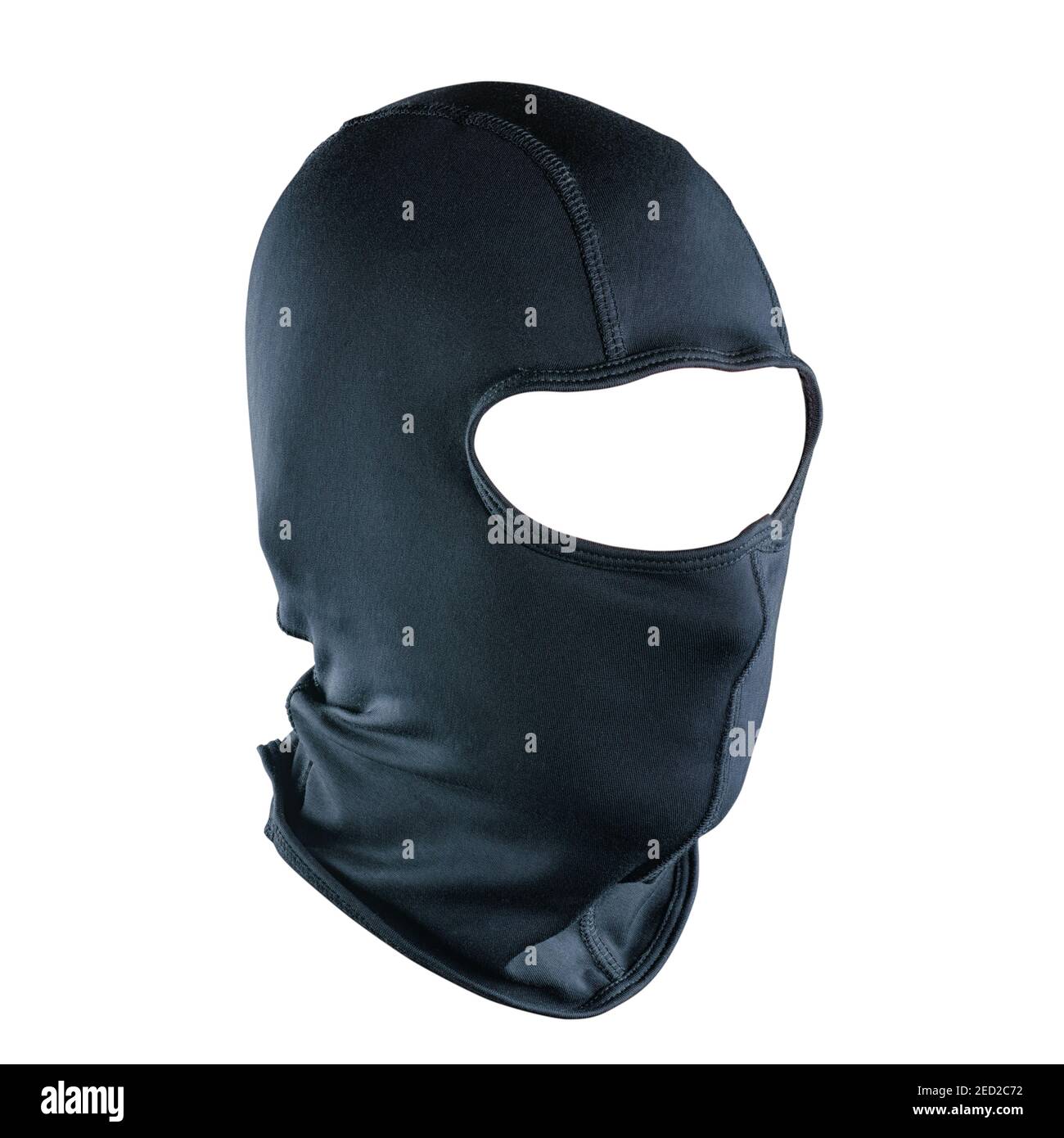 Black full face mask three quarters view. Isolated on white, clipping ...