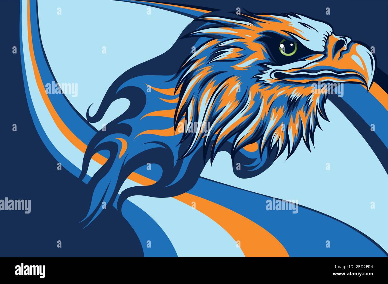 illustration Eagle Head with Flame Vector Design Stock Vector Image ...