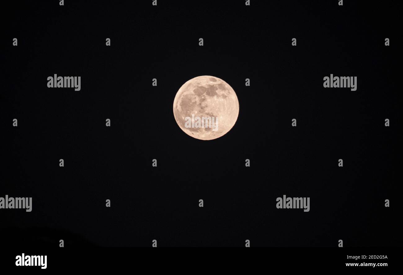 natural big full moon at clear sky Stock Photo - Alamy