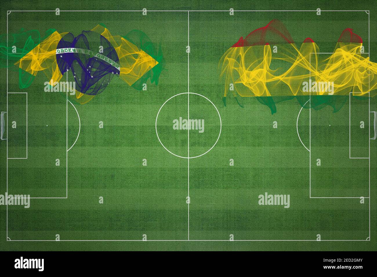 Brazil vs Bolivia Soccer Match, national colors, national flags, soccer ...