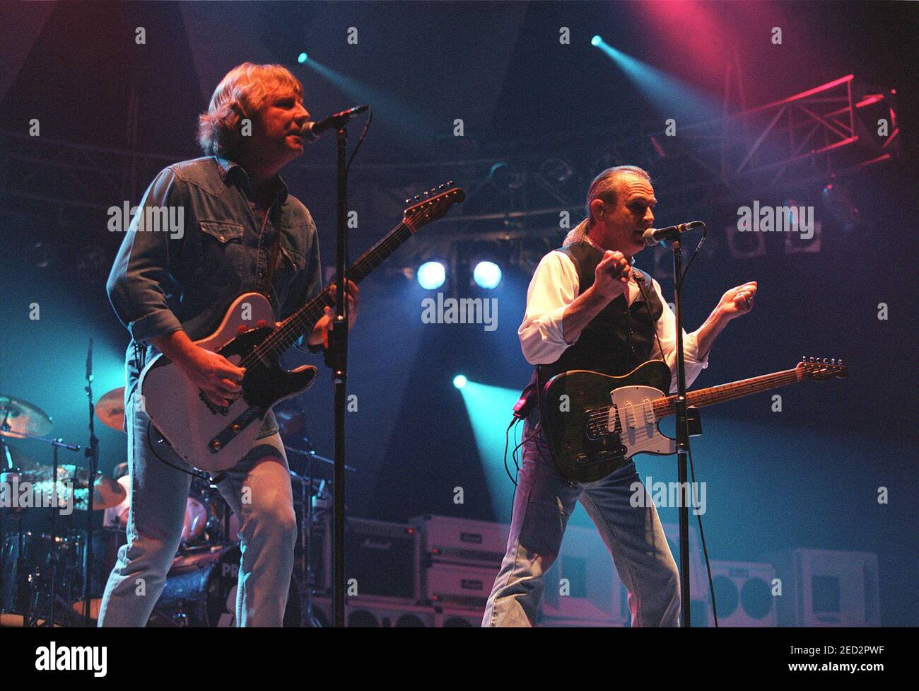 Status Quo in concert at Wembley Arena in London, UK. 23rd October 1999 ...