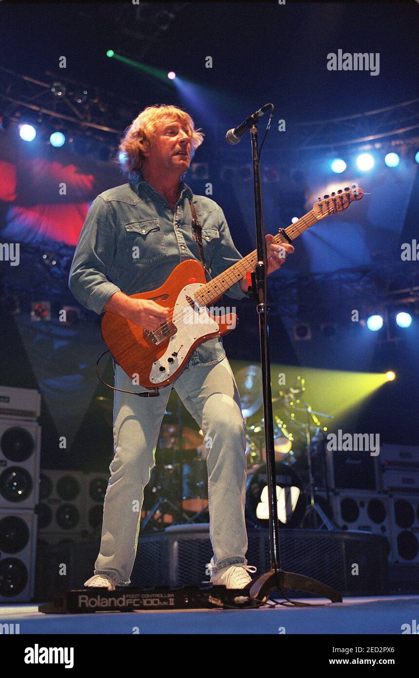 Status Quo in concert at Wembley Arena in London, UK. 23rd October 1999 ...