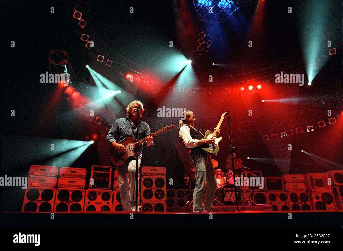 Status Quo in concert at Wembley Arena in London, UK. 23rd October 1999 ...