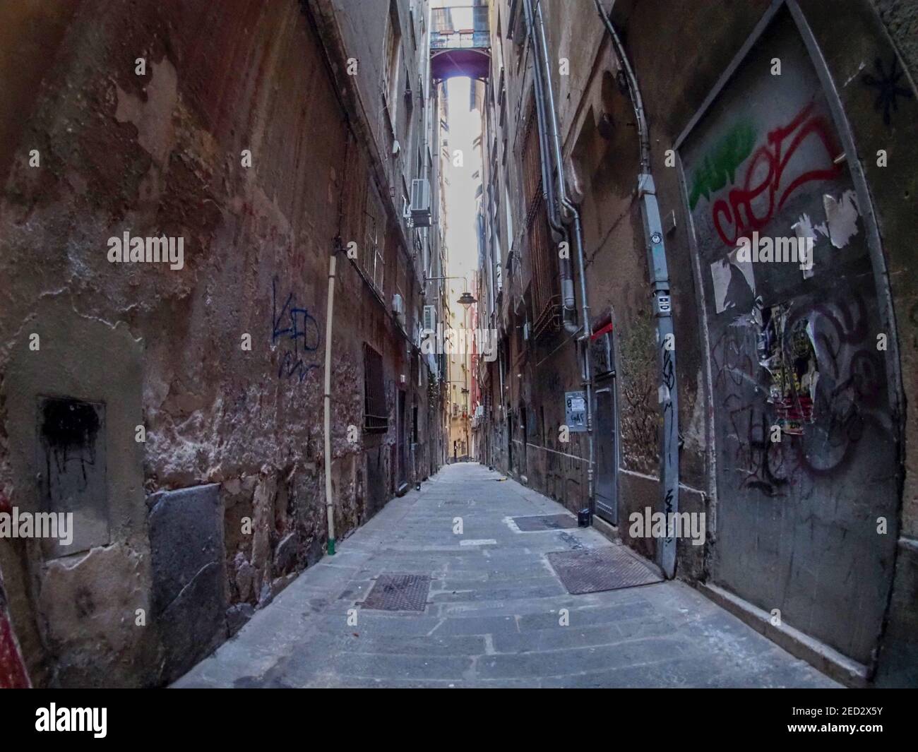 genoa historic palace and buildings in old town view Stock Photo - Alamy