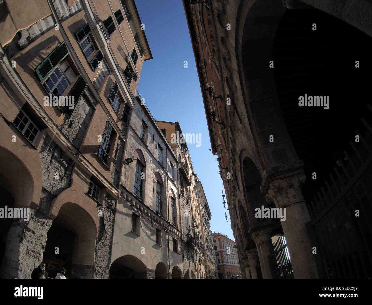 genoa historic palace and buildings in old town view sottoripa Stock ...