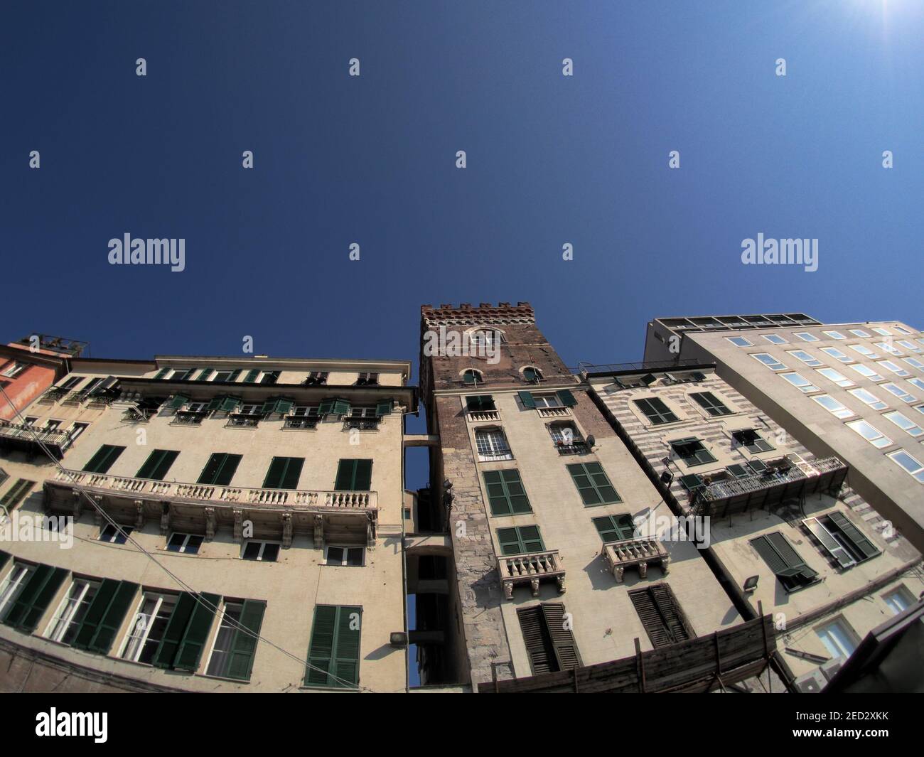 genoa historic palace and buildings in old town view sottoripa Stock ...