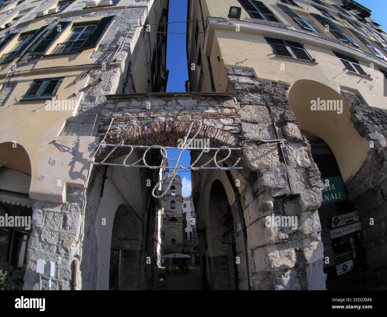 genoa historic palace and buildings in old town view sottoripa Stock ...