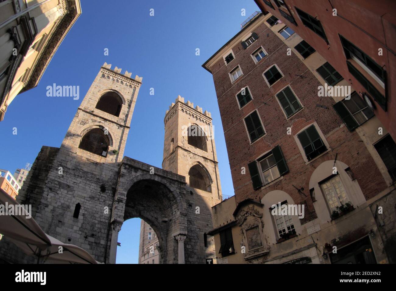 genoa old tower door gate medieval Stock Photo - Alamy