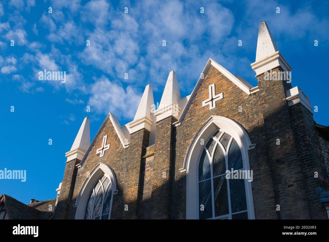 Former St Marys Church, with its inverted crosses and Egyptian style ...