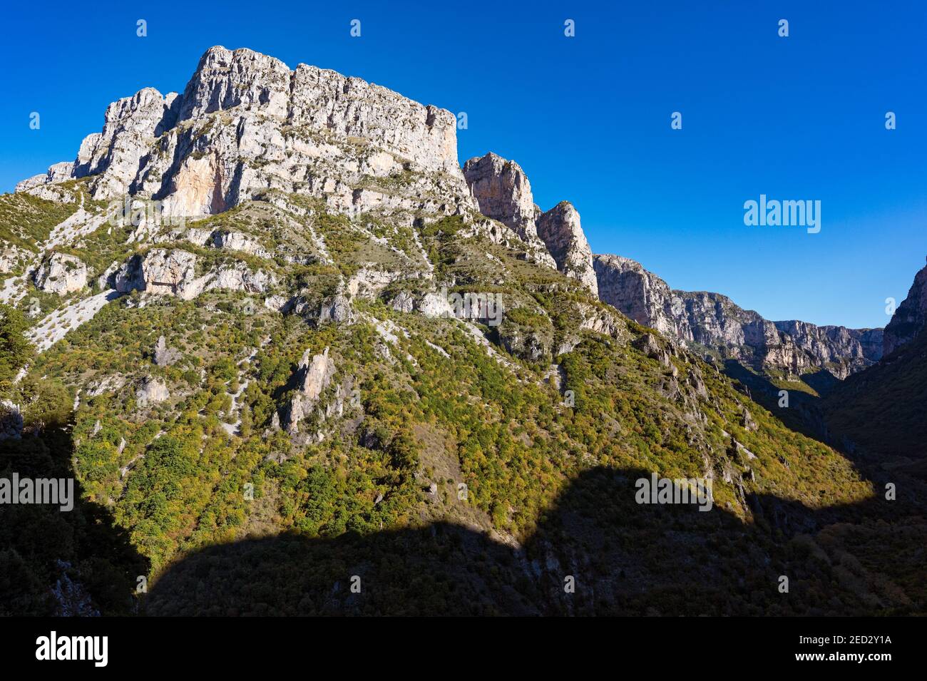 Landscape at the Vikos Gorge, listed as the deepest gorge in the world ...