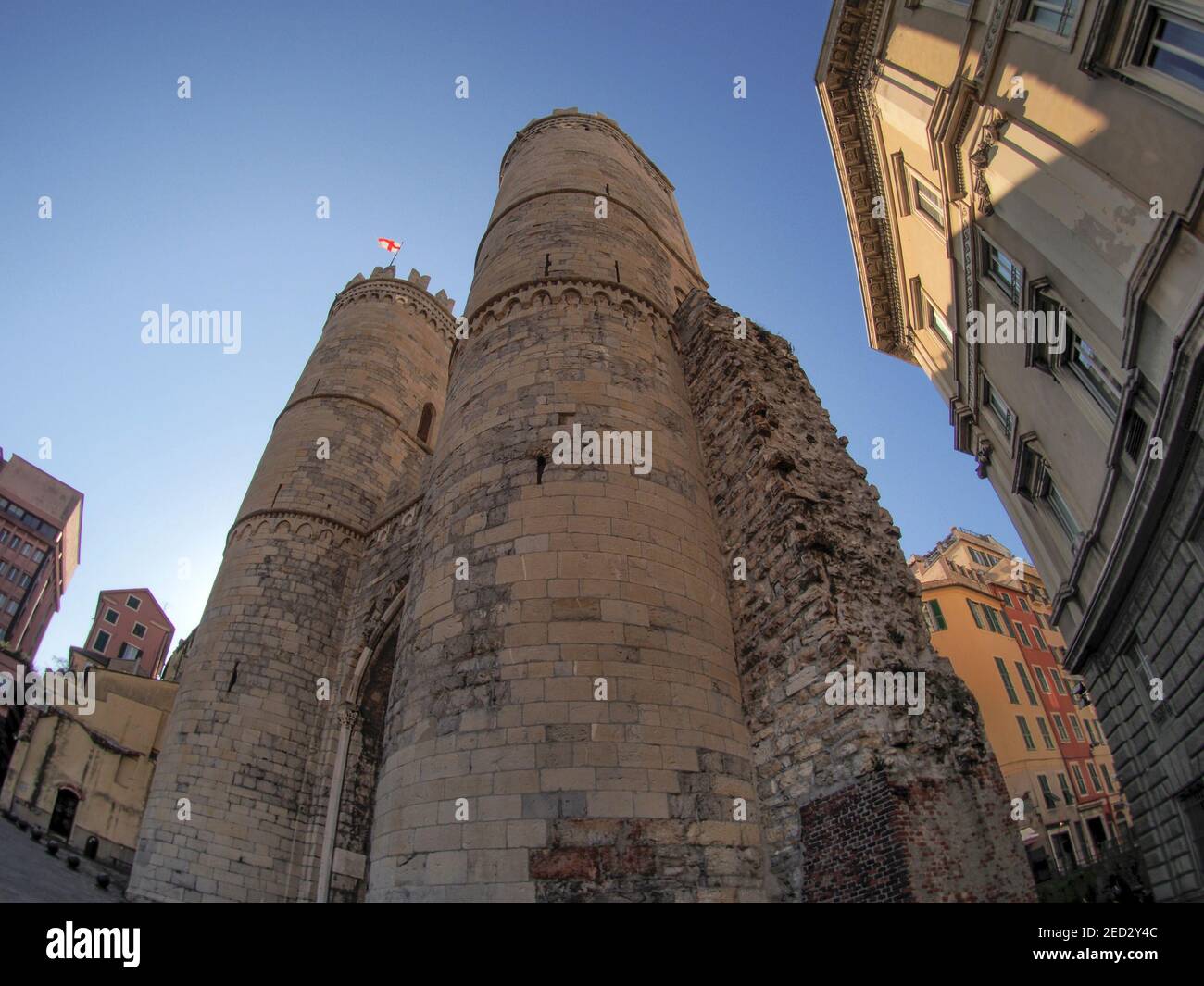 genoa old tower door gate medieval Stock Photo - Alamy