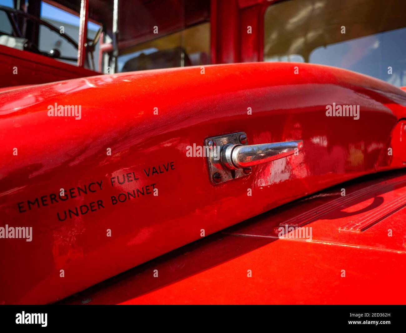 Routemaster Bus engine bonnet close-up, London Transport Museum Depot ...