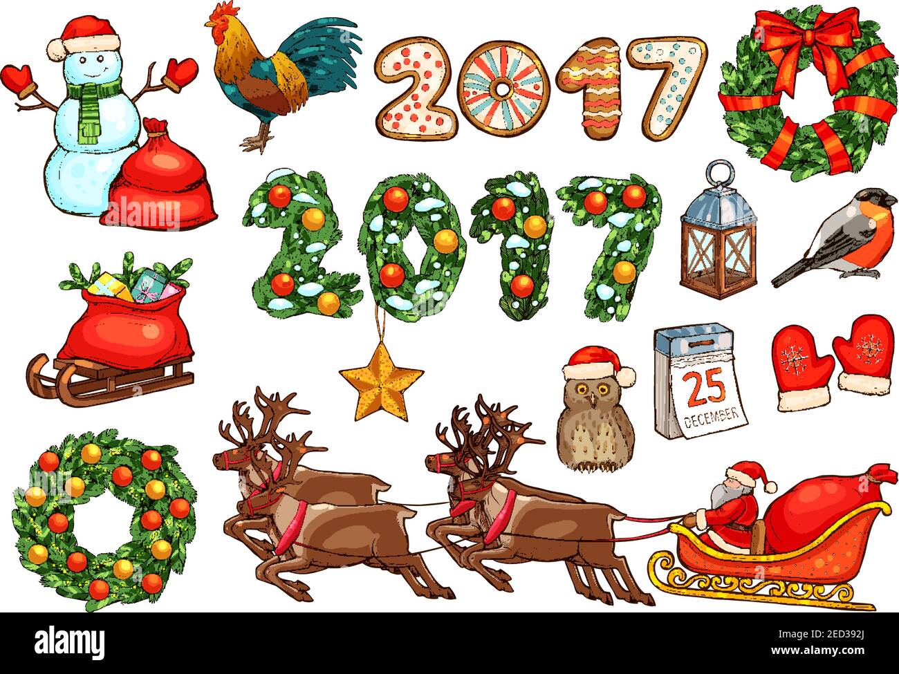 Number gingerbread new year Cut Out Stock Images & Pictures - Alamy