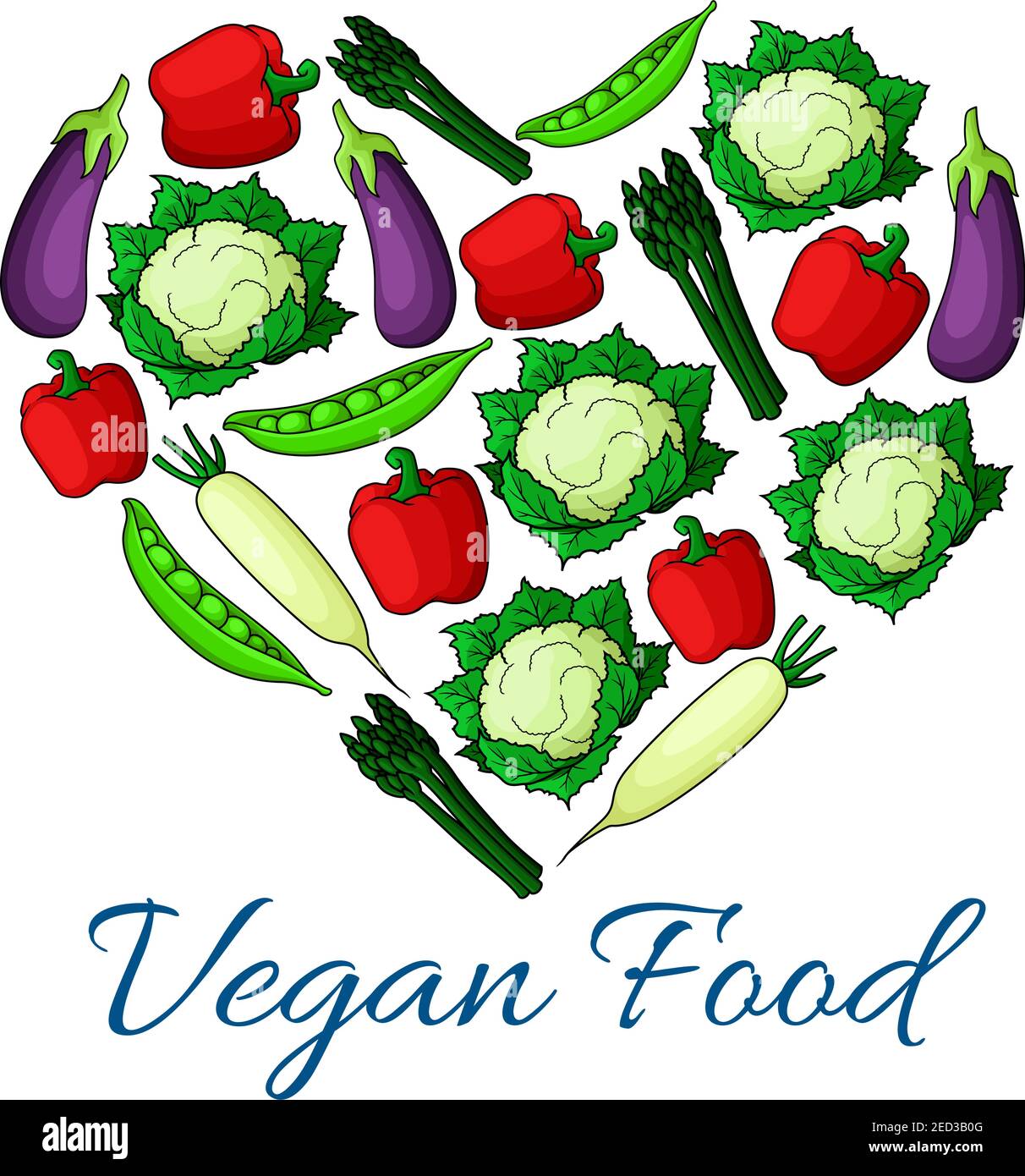 Vegan food heart. Vegetarian symbol of fresh natural farm vegetables ...