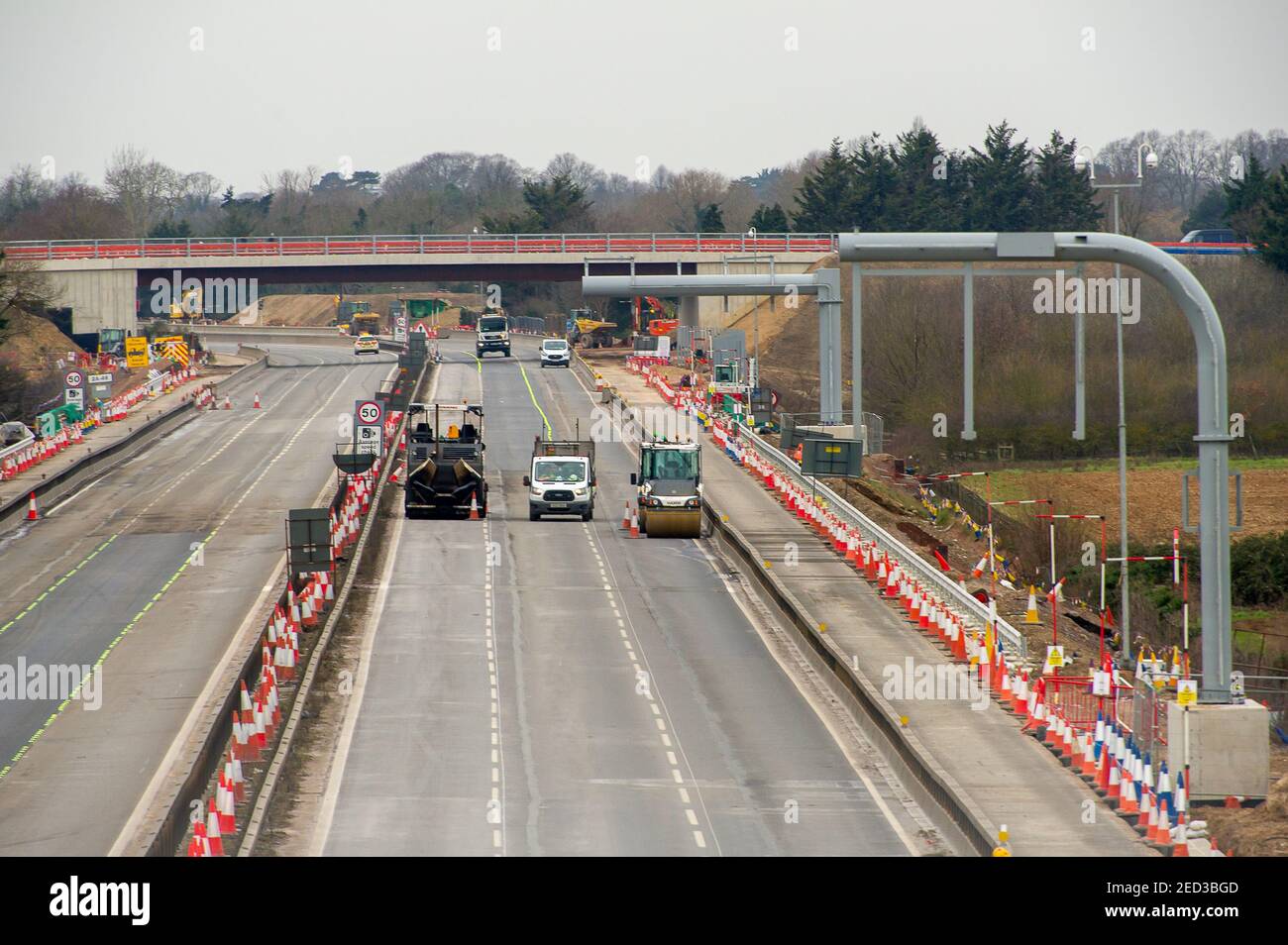 Taplow, Buckinghamshire, UK. 14th February, 2021. The M4 Motorway was ...