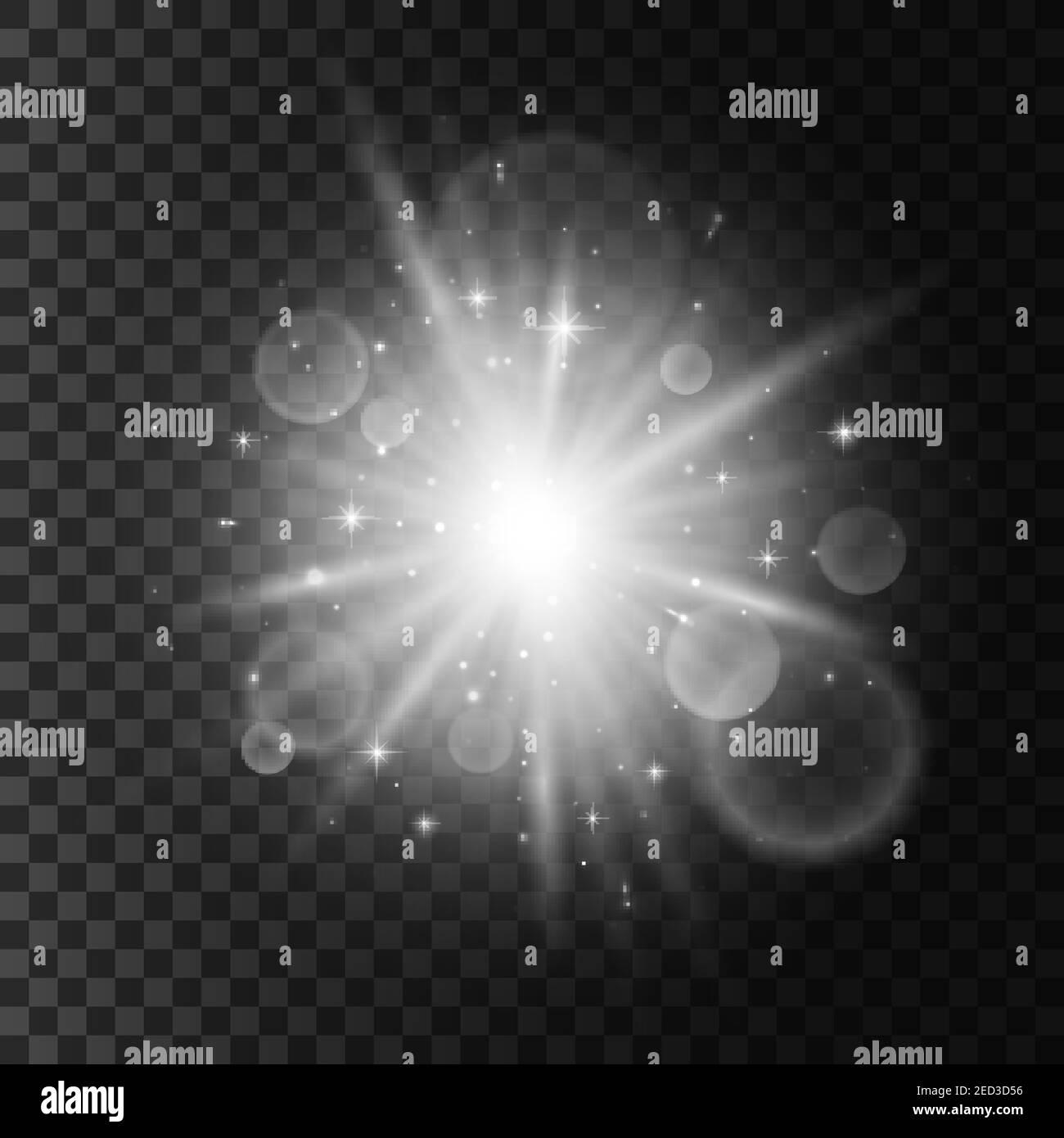 Shining sparkling star. Light flash with lens flare effect. Twinkling ...